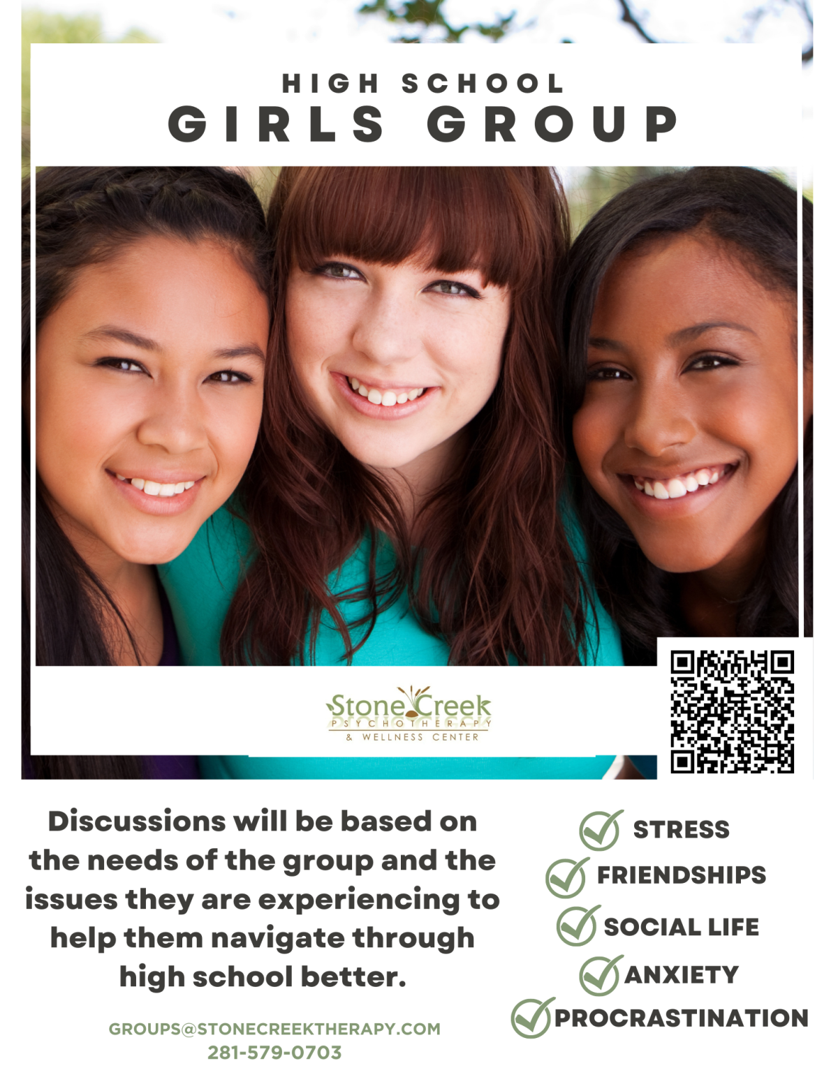 High School Girls Group - Stone Creek Psychotherapy